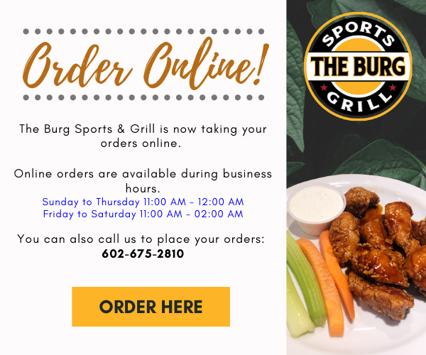 Our Menu | The Burg Sports & Grill | Phoenix, AZ